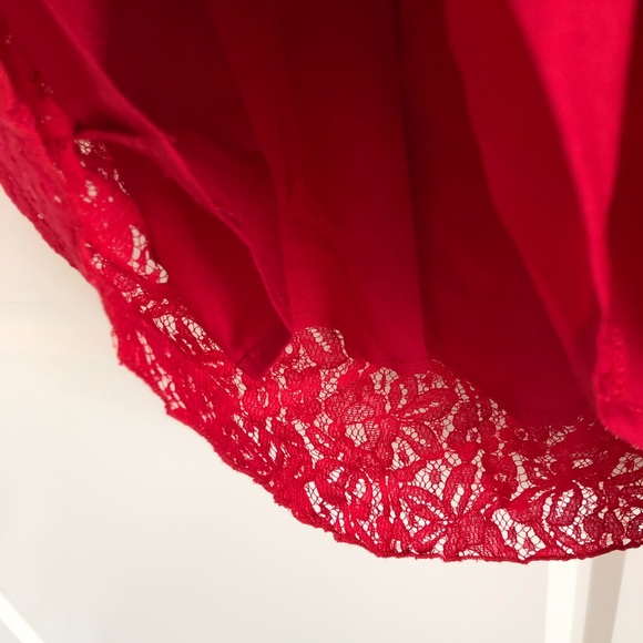 Amisu | Dresses | Amisu Red Lace Spaghetti Strap Midi Dress | Poshmark
